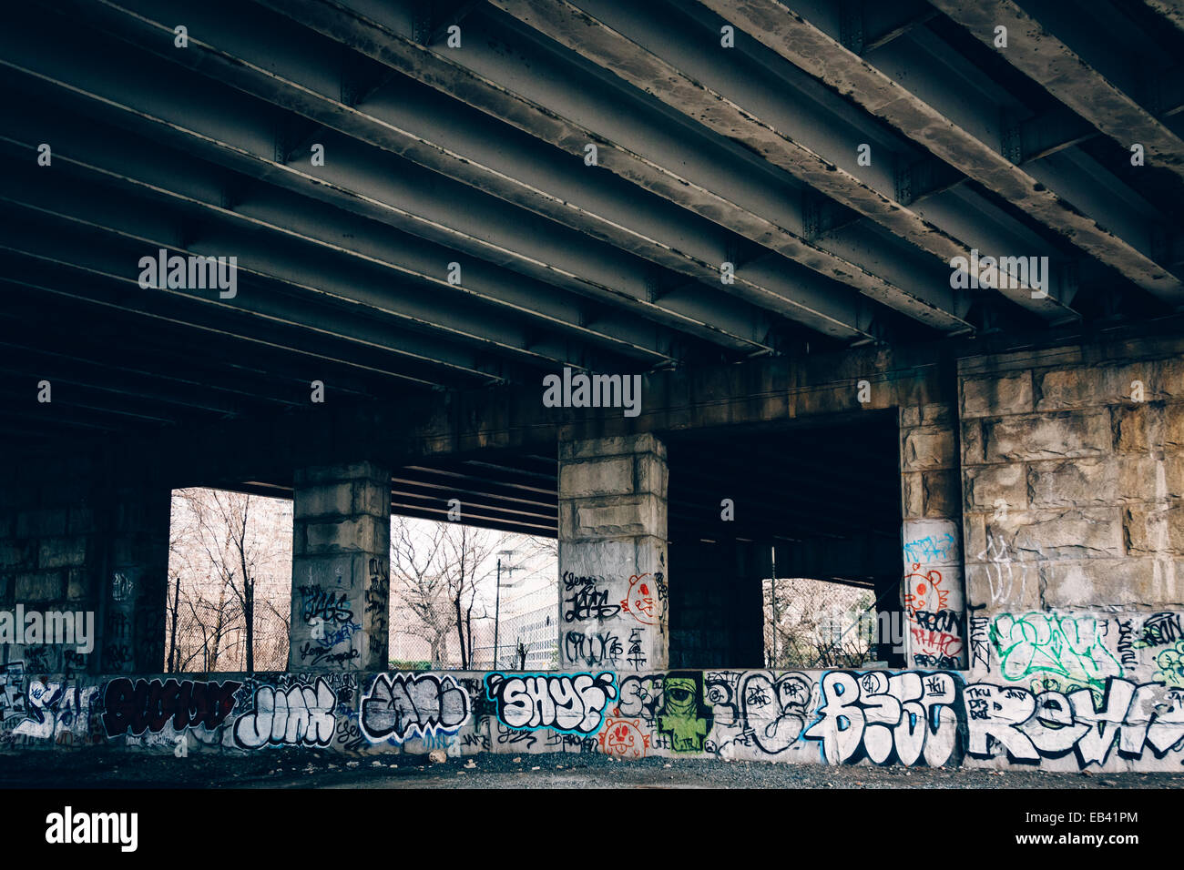 Graffiti under a bridge in Philadelphia, Pennsylvania Stock Photo - Alamy