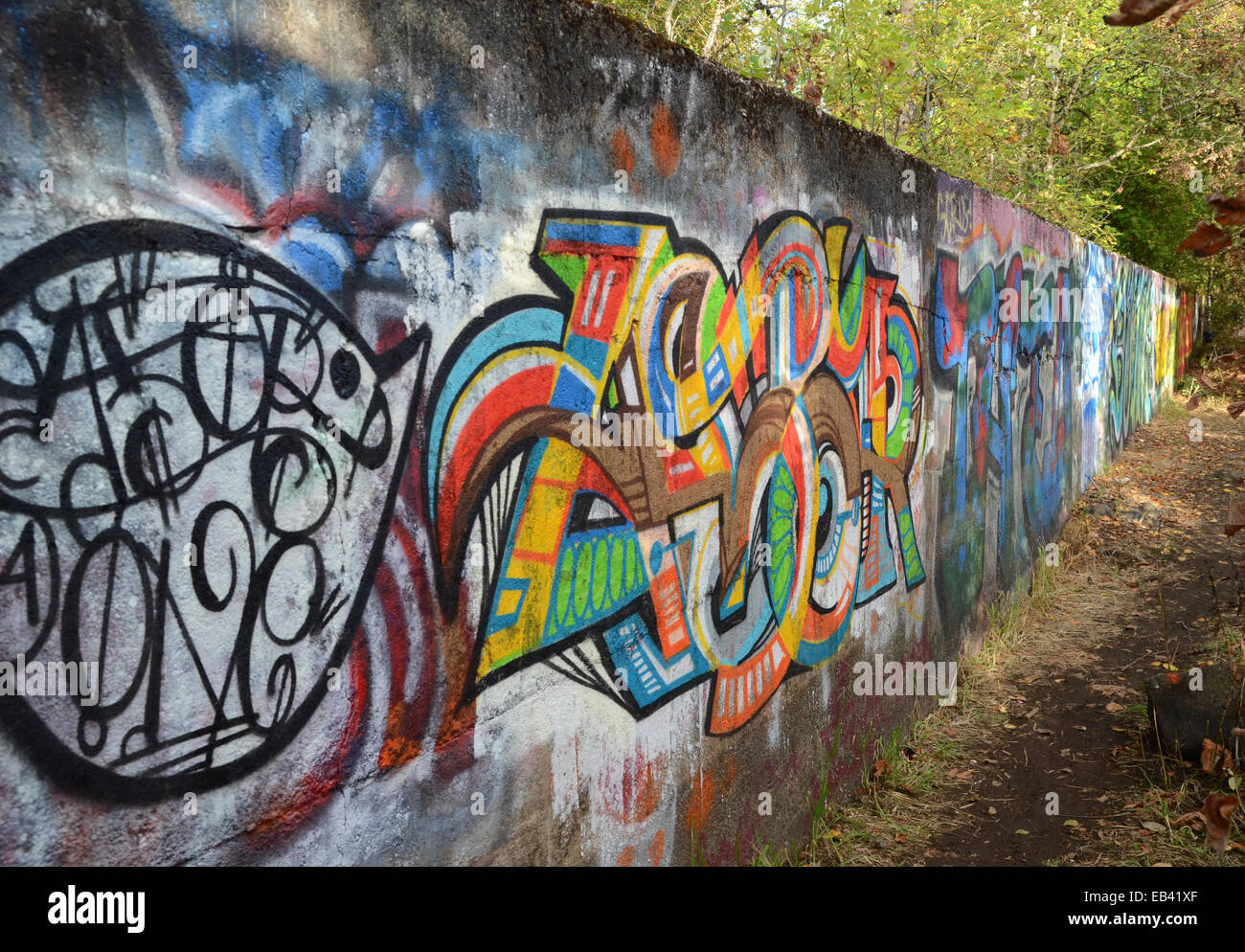 Graffiti wall, Eugene, Oregon Stock Photo - Alamy