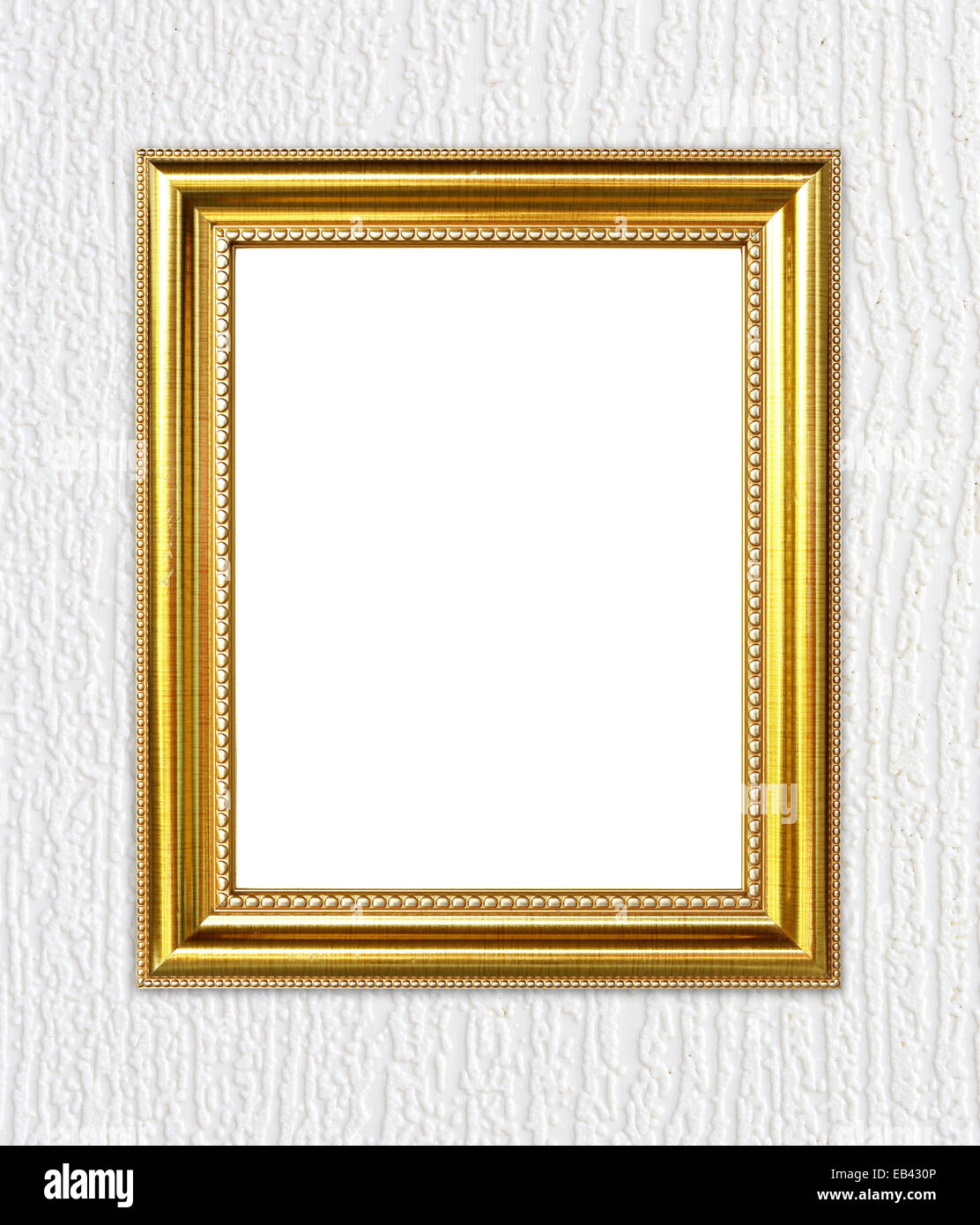 blank golden frame on wood wall background Stock Photo - Alamy