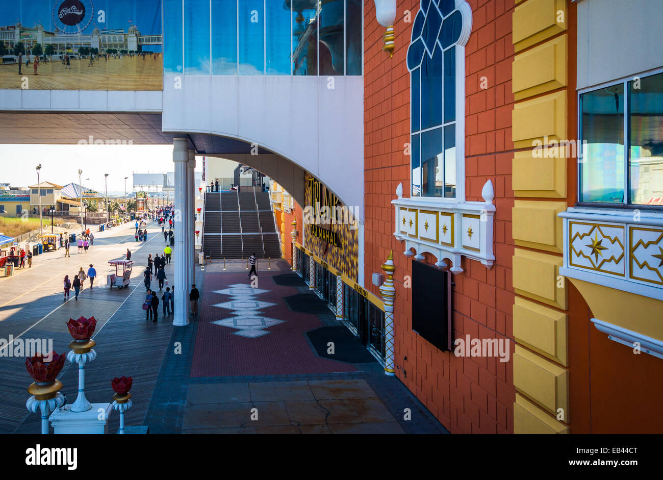 Exterior of the Trump Taj Mahal, along the boardwalk in Atlantic City ...