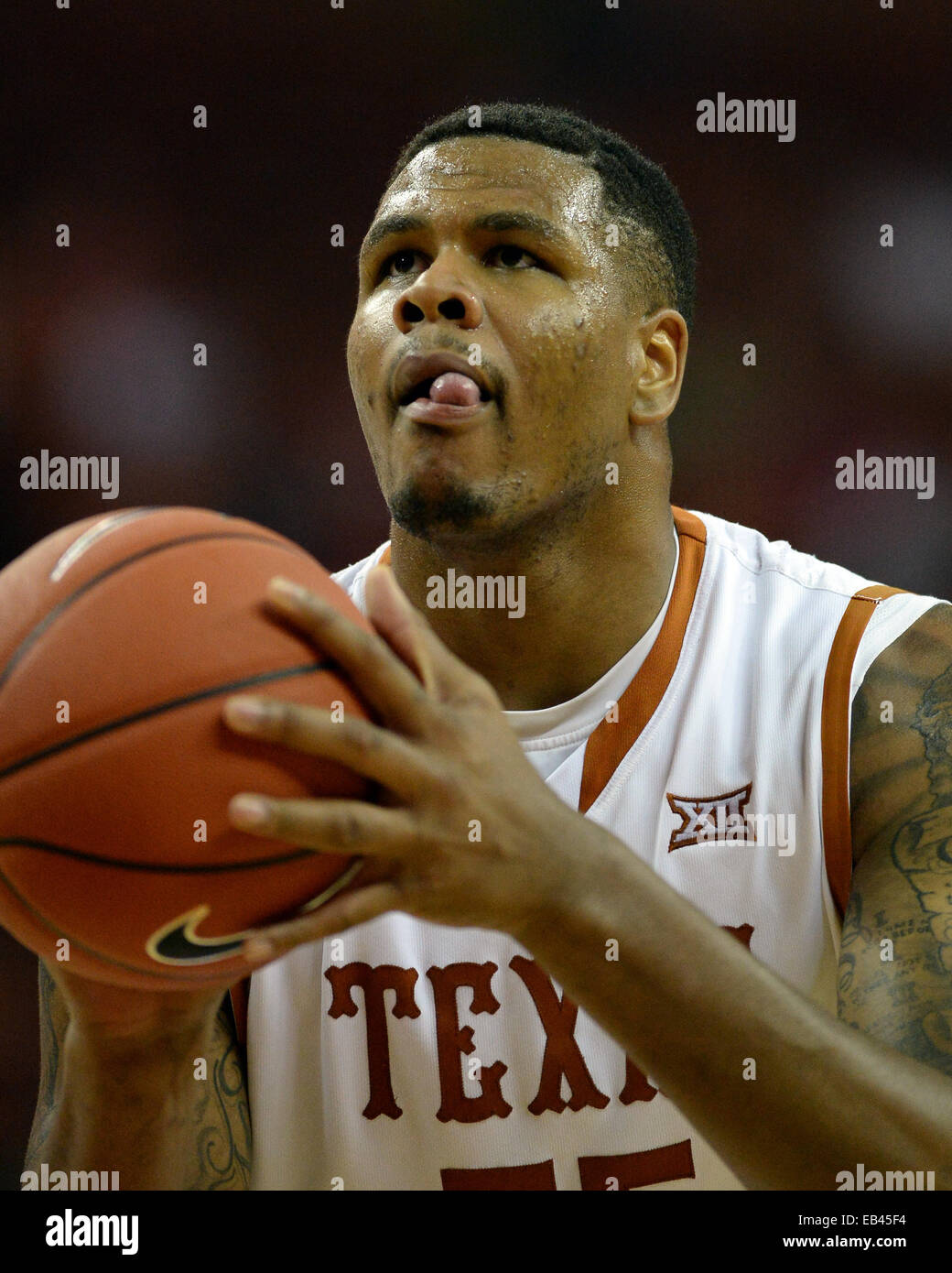 Austin, Texas. 25th Nov, 2014. Cameron Ridley #55 of the Texas ...