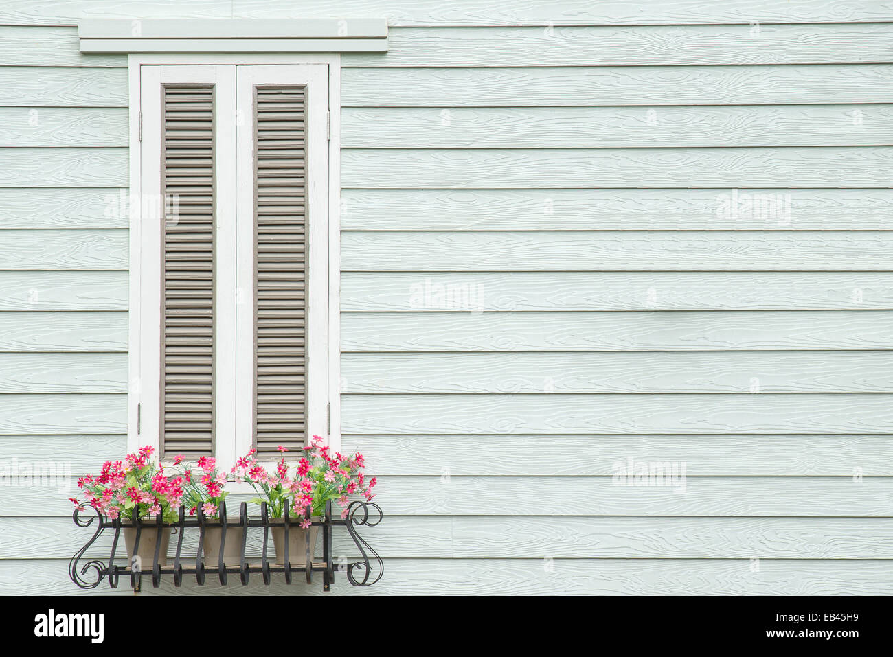 European style window and flower Stock Photo - Alamy