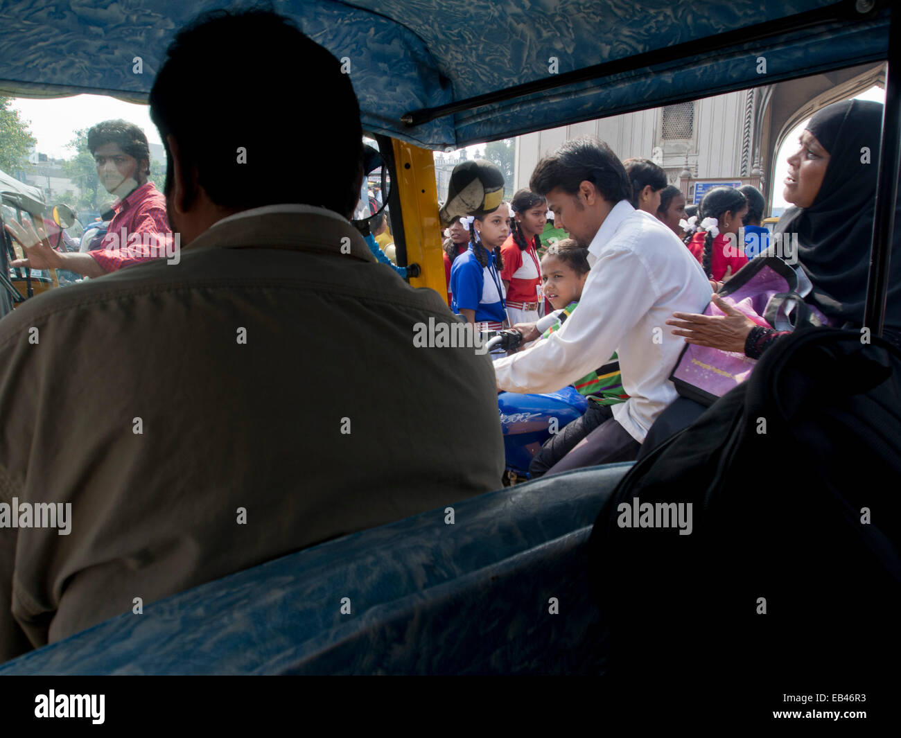 Auto-rickshaw driver in Hyderabad, India Stock Photo - Alamy