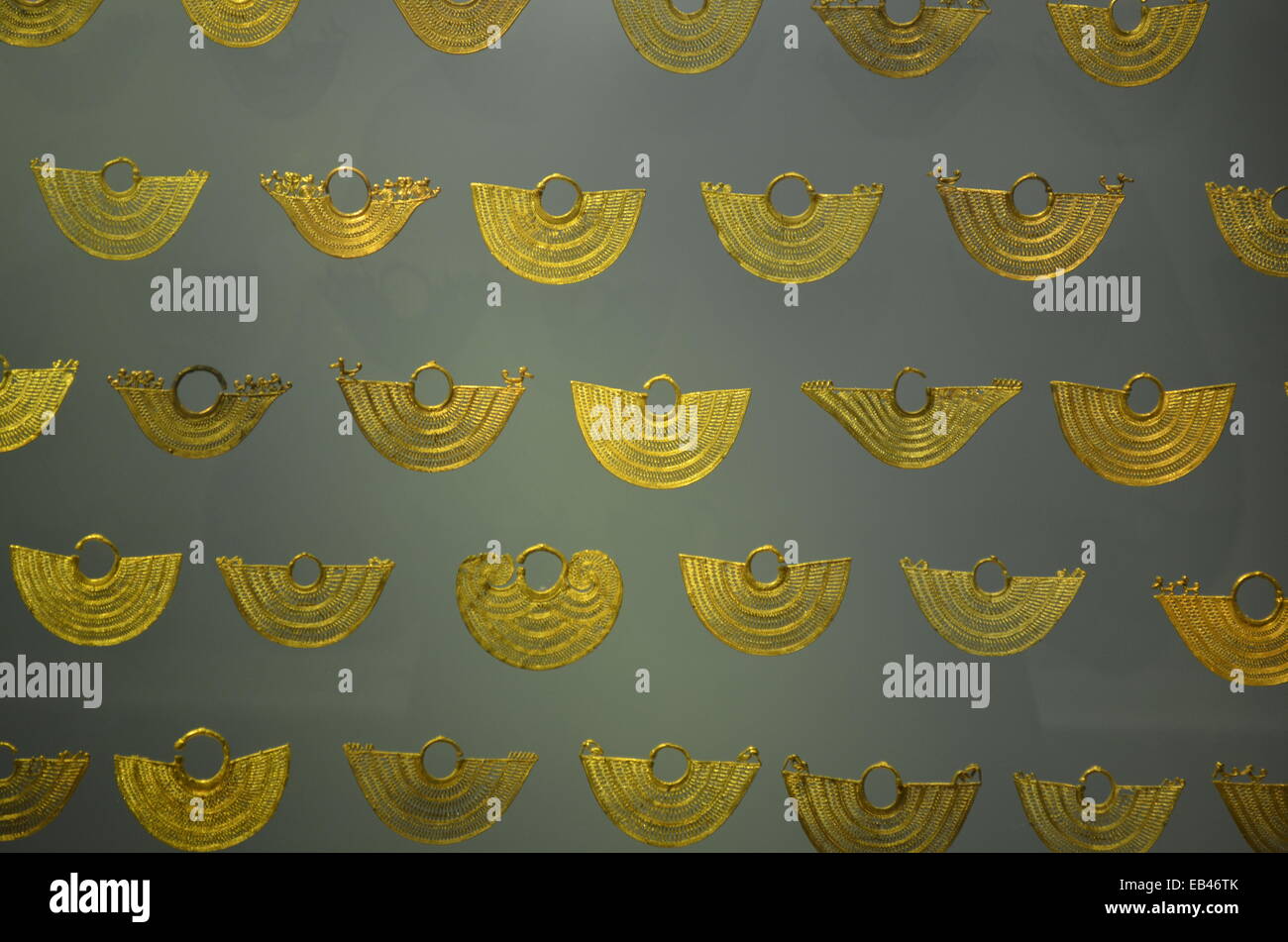 Gold artifacts on display in the Museo del Oro (Gold Museum) in Bogota ...