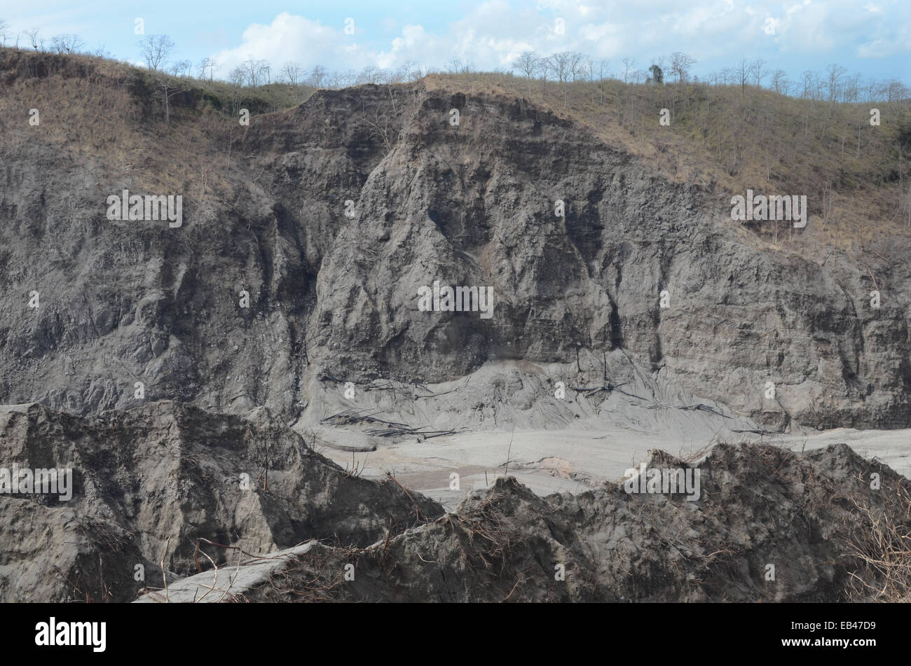 Nature's new landscape, created by the eruption of Mount Kelud, a sea ...