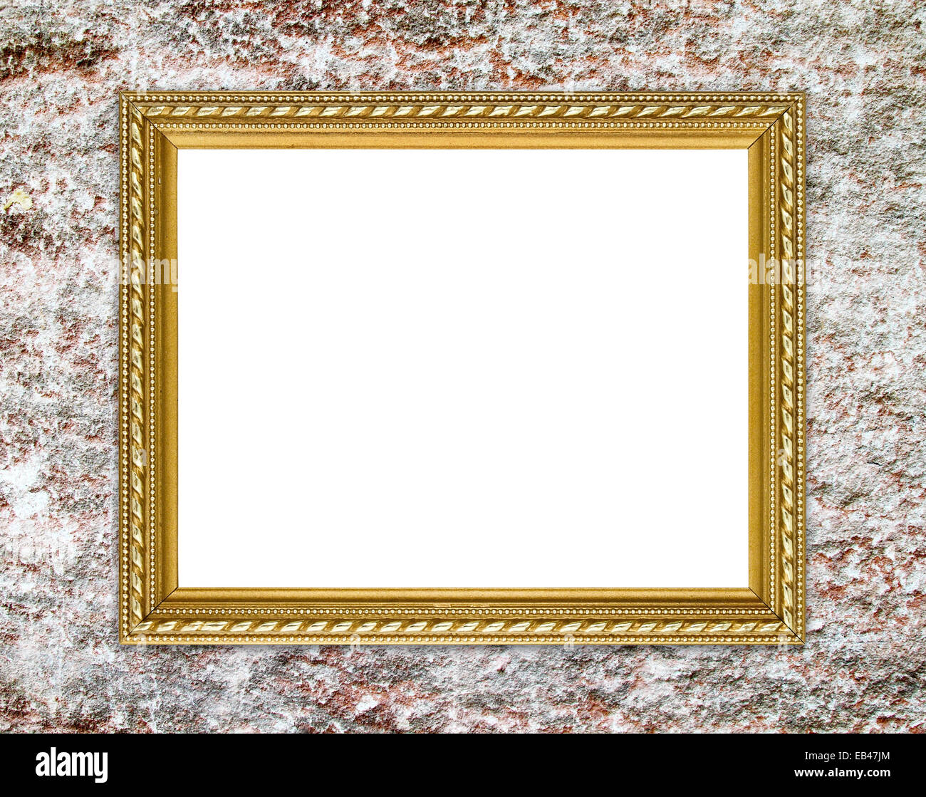 blank golden frame on ancient stone wall background Stock Photo - Alamy