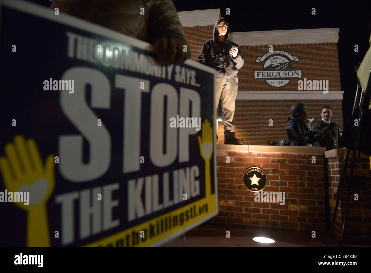 Ferguson, USA. 25th Nov, 2014. Demonstrators attend a protest outside ...