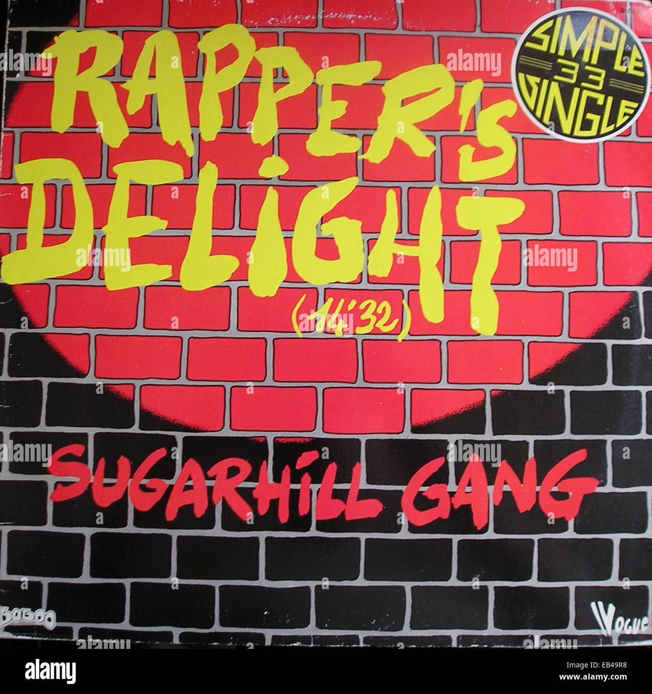 12" Single cover of "Rapper's Delight" by Sugarhill Gang Stock Photo ...
