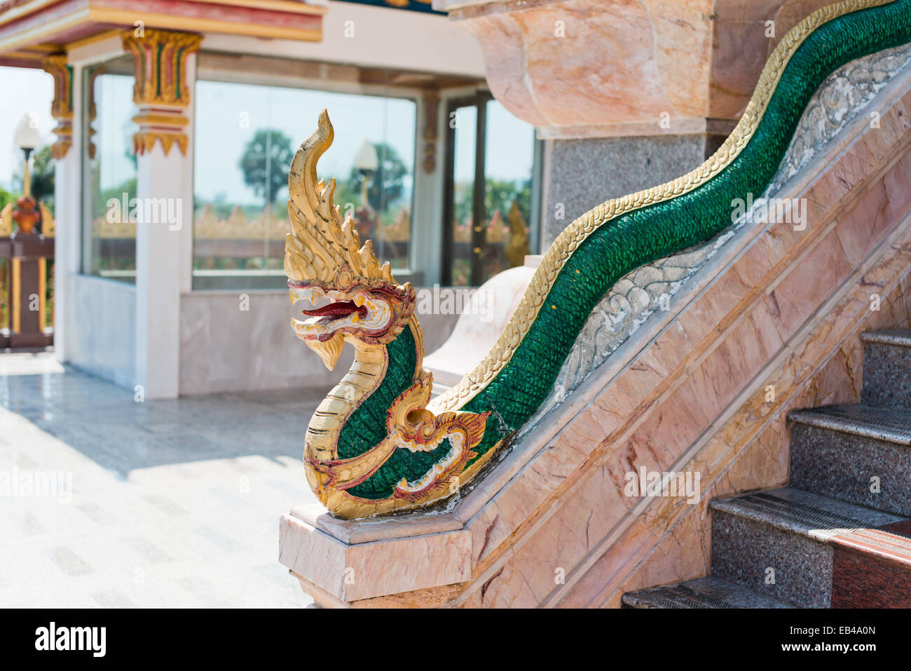 Dragons at Chalong Temple in Phuket Thailand Stock Photo - Alamy
