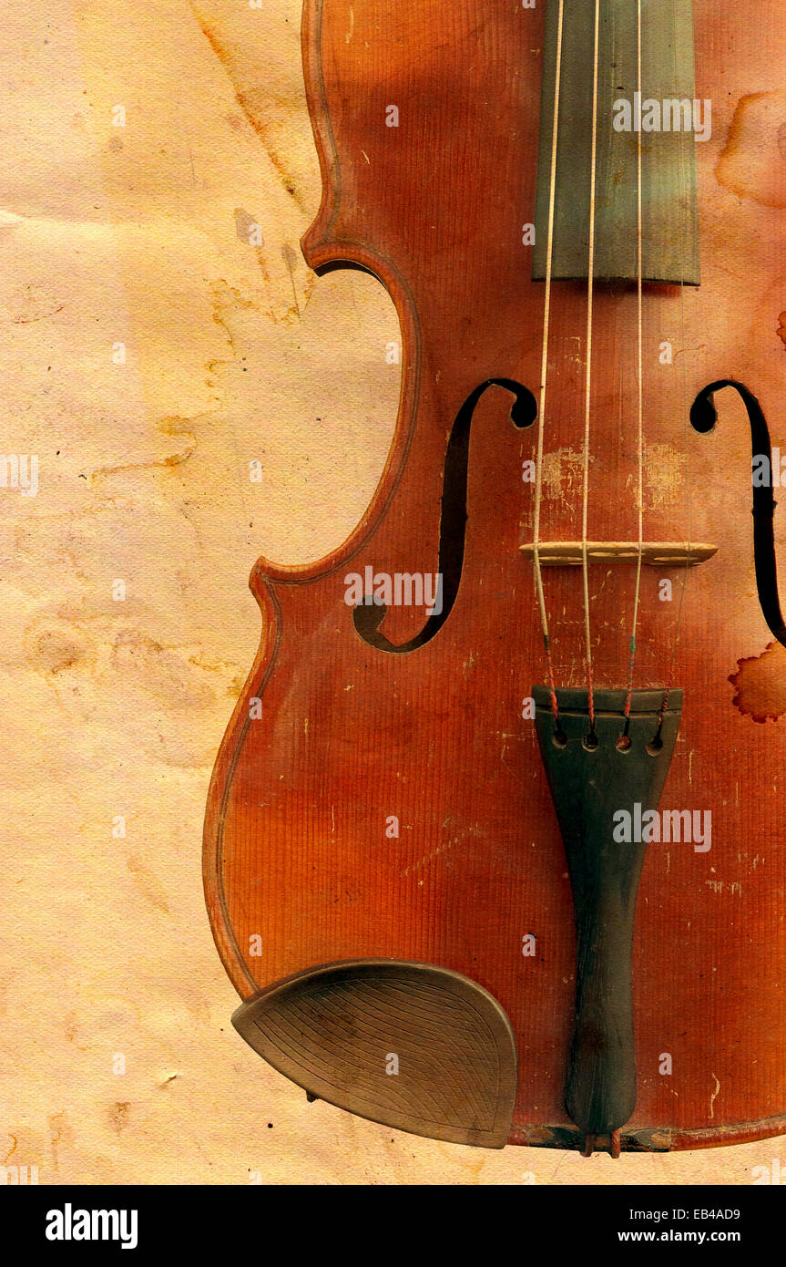 old fiddle - altered Stock Photo - Alamy