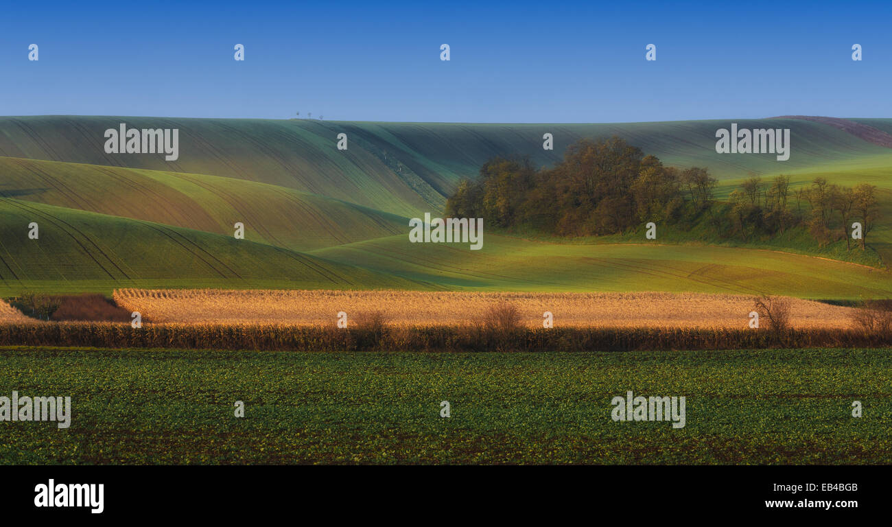 Bends of hills in Moravia, Czech Republic Stock Photo - Alamy