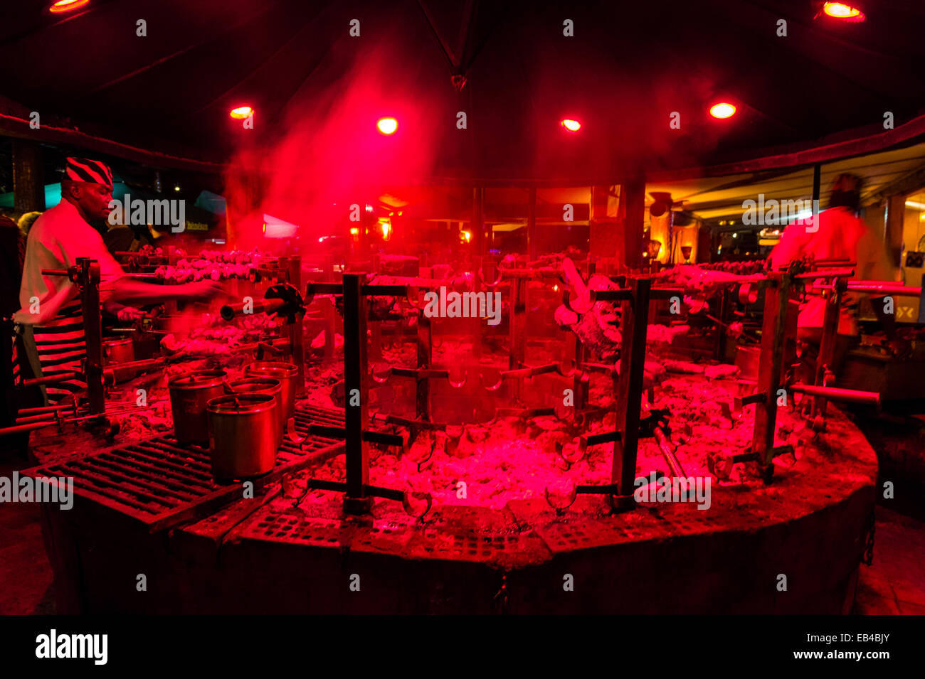 Kenya charcoal grill meat carnivore barbecue restaurant hi-res stock ...