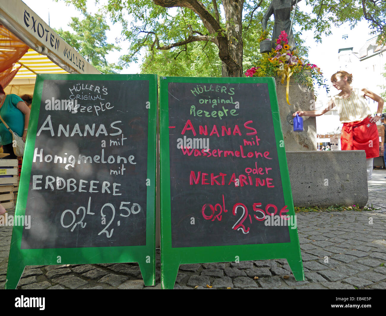 Vegetables Grocery fruit sale sign Viktualienmarkt open air market ...