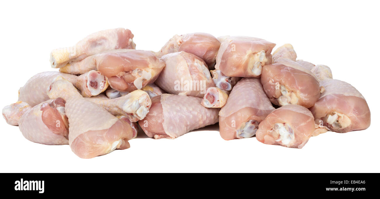 Raw chicken legs on white background isolated Stock Photo - Alamy