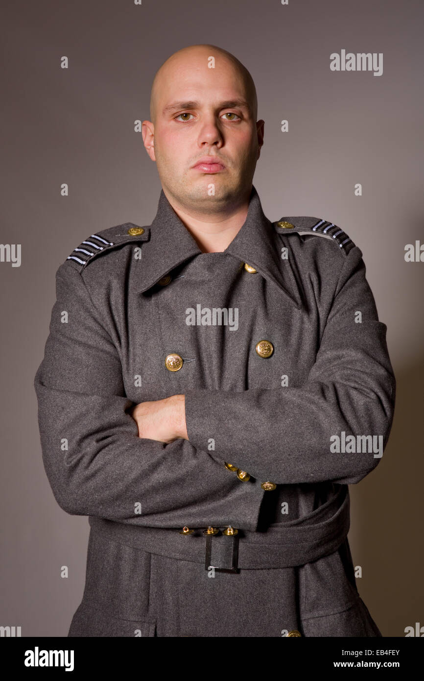 young man dressed as russian military, studio picture Stock Photo - Alamy