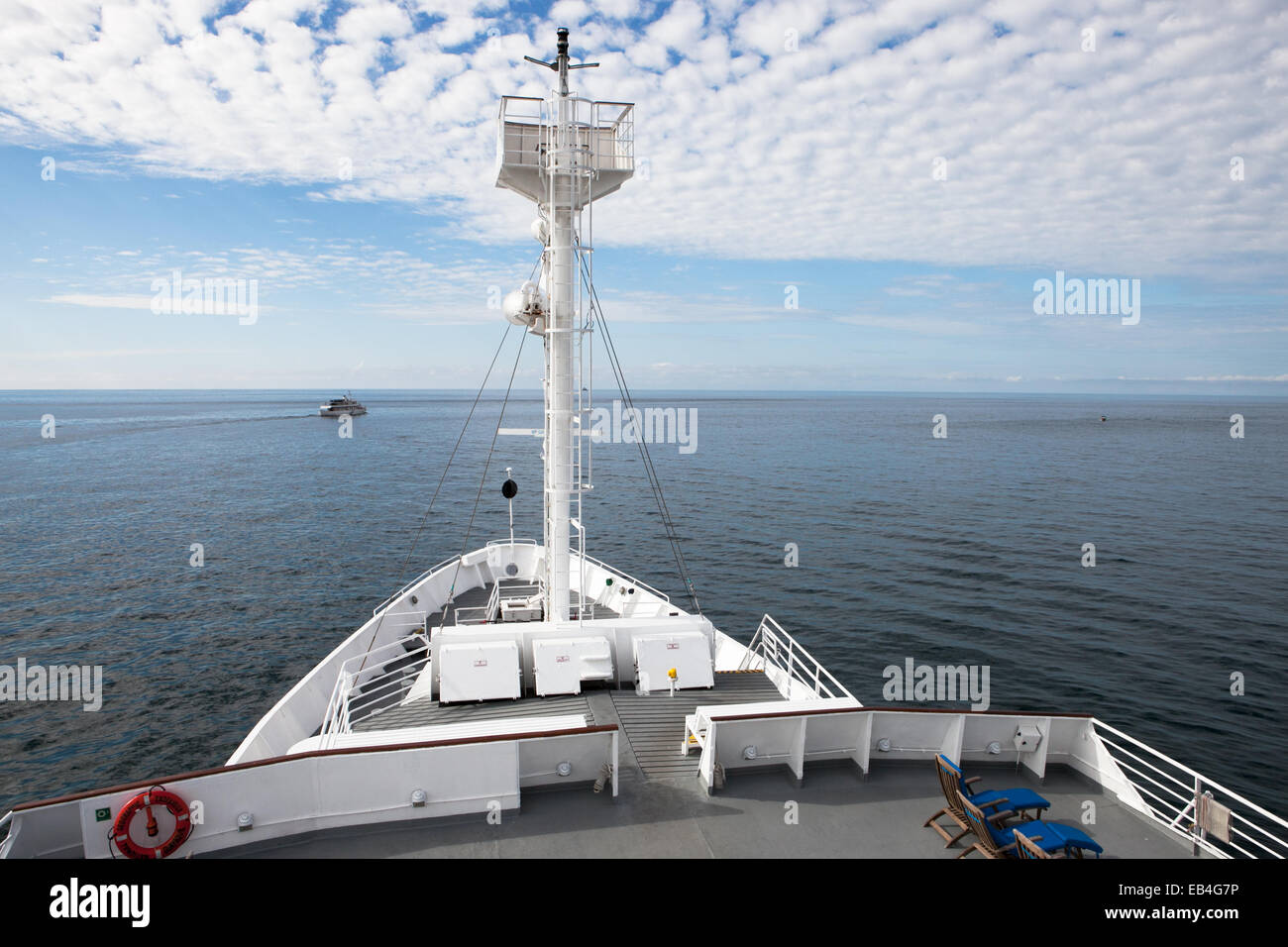 An expedition vessel journeys through the Pacific Ocean en route to the ...
