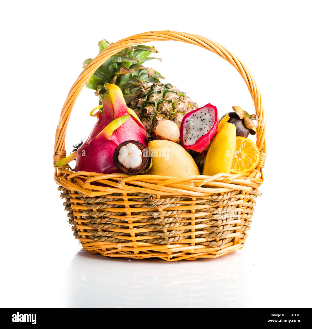 Composition of exotic fruits isolated on white Stock Photo - Alamy