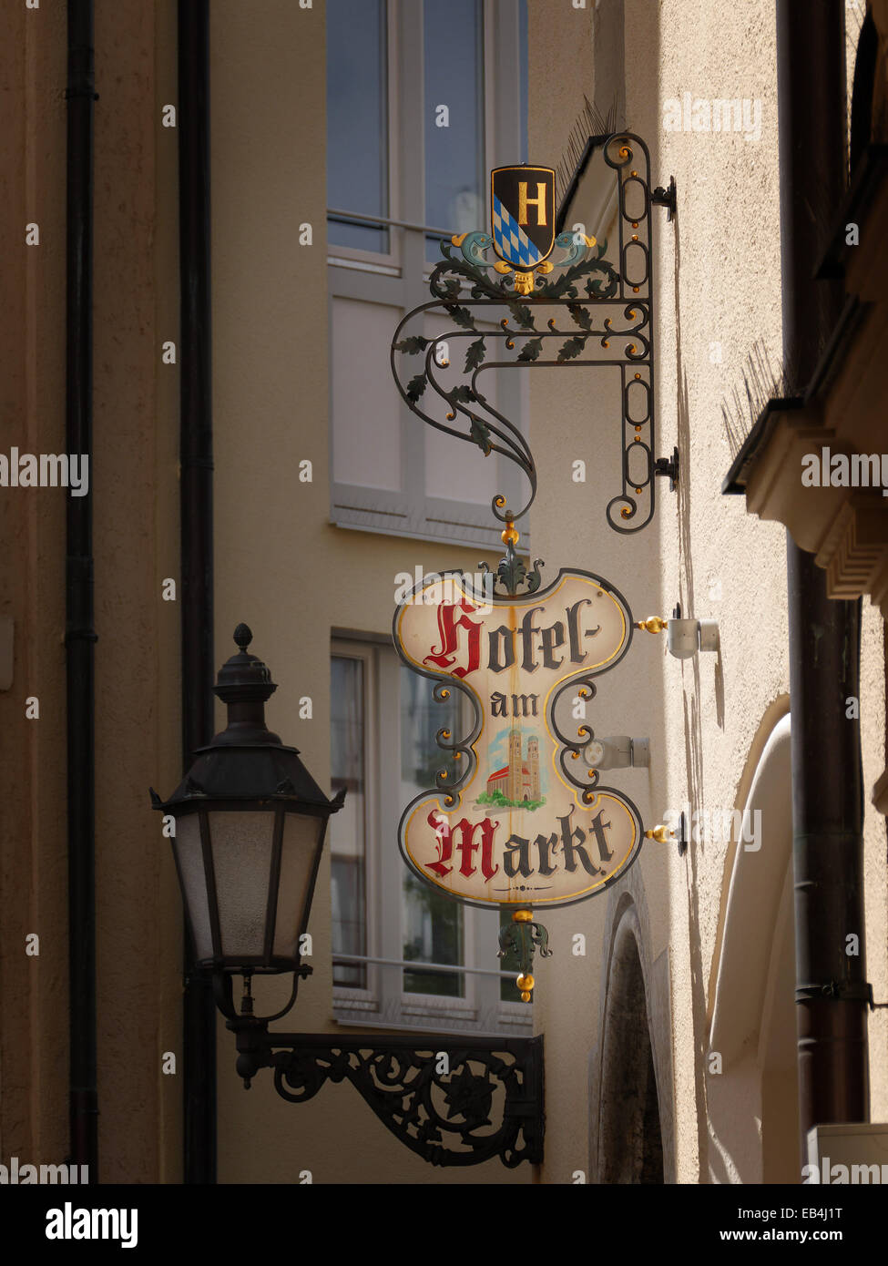 Germany Hotel signs in Munich Viktualienmarkt Viktualien market Stock ...