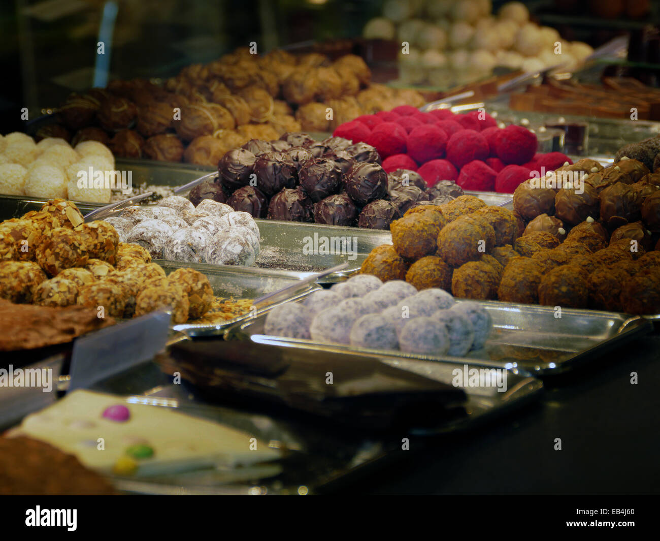 Chocolate window display Stock Photo - Alamy