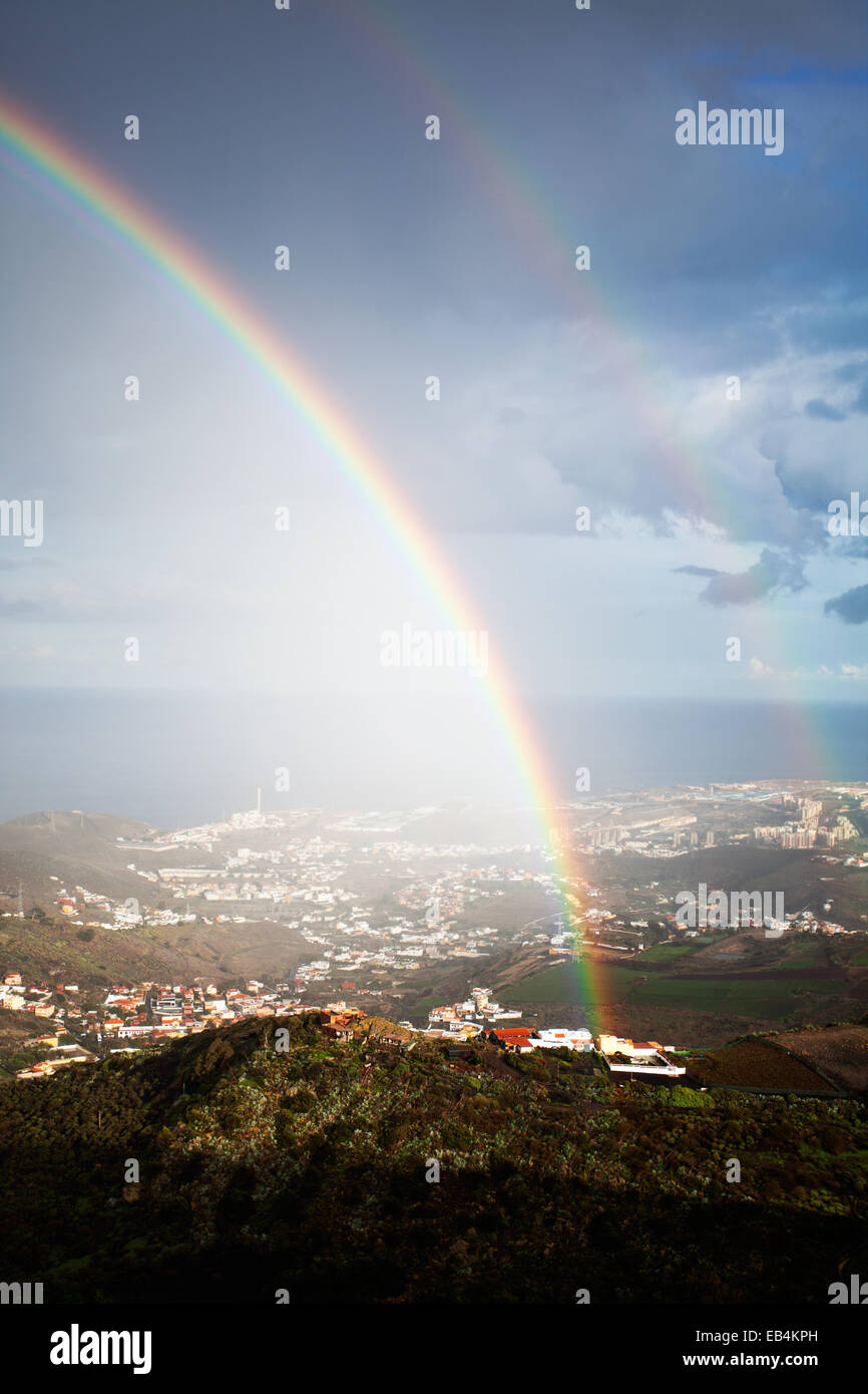 Rainbow in Gran Canaria, Spain Stock Photo - Alamy