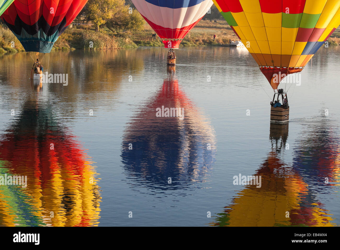 Several hot air balloons from the Prosser Balloon Rally float on the ...