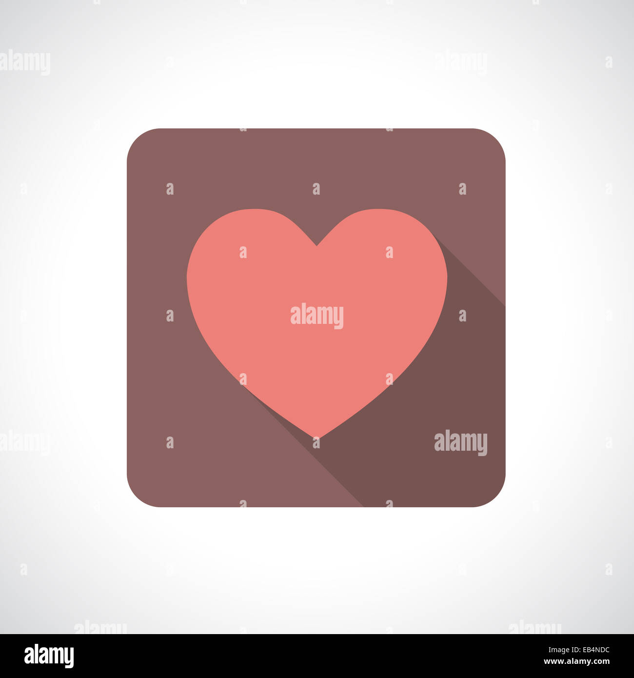 Heart icon with shadow. Connected hearts. Square pictogram. Flat modern ...