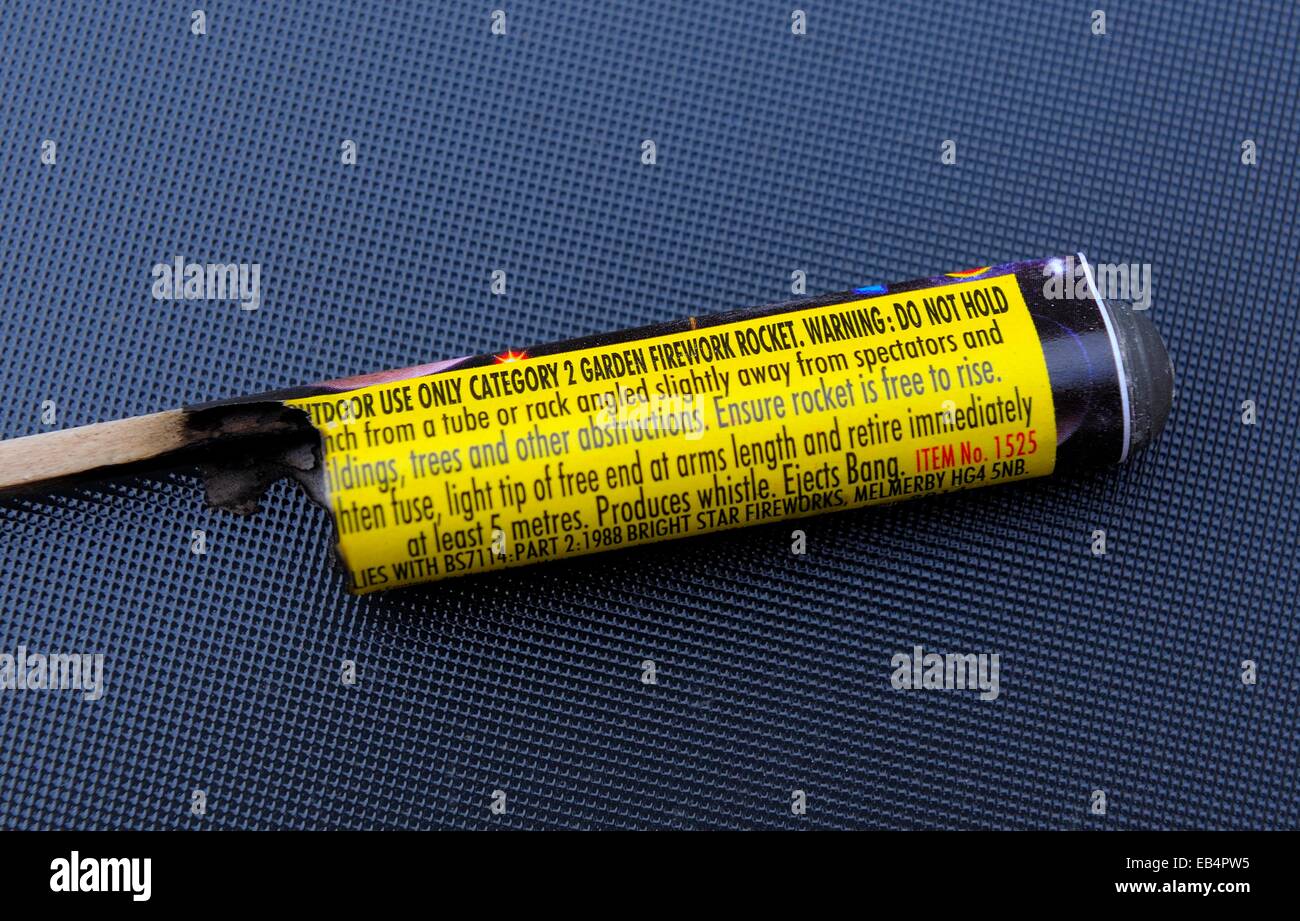 A used firework rocket England UK Stock Photo - Alamy