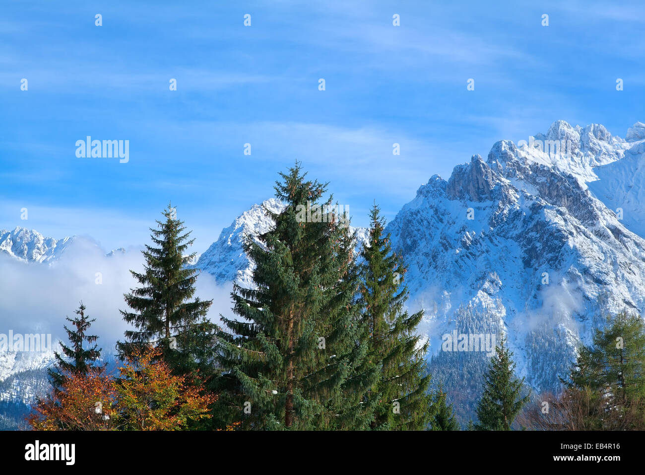 Alpine peaks in winter snow, Germany Stock Photo - Alamy
