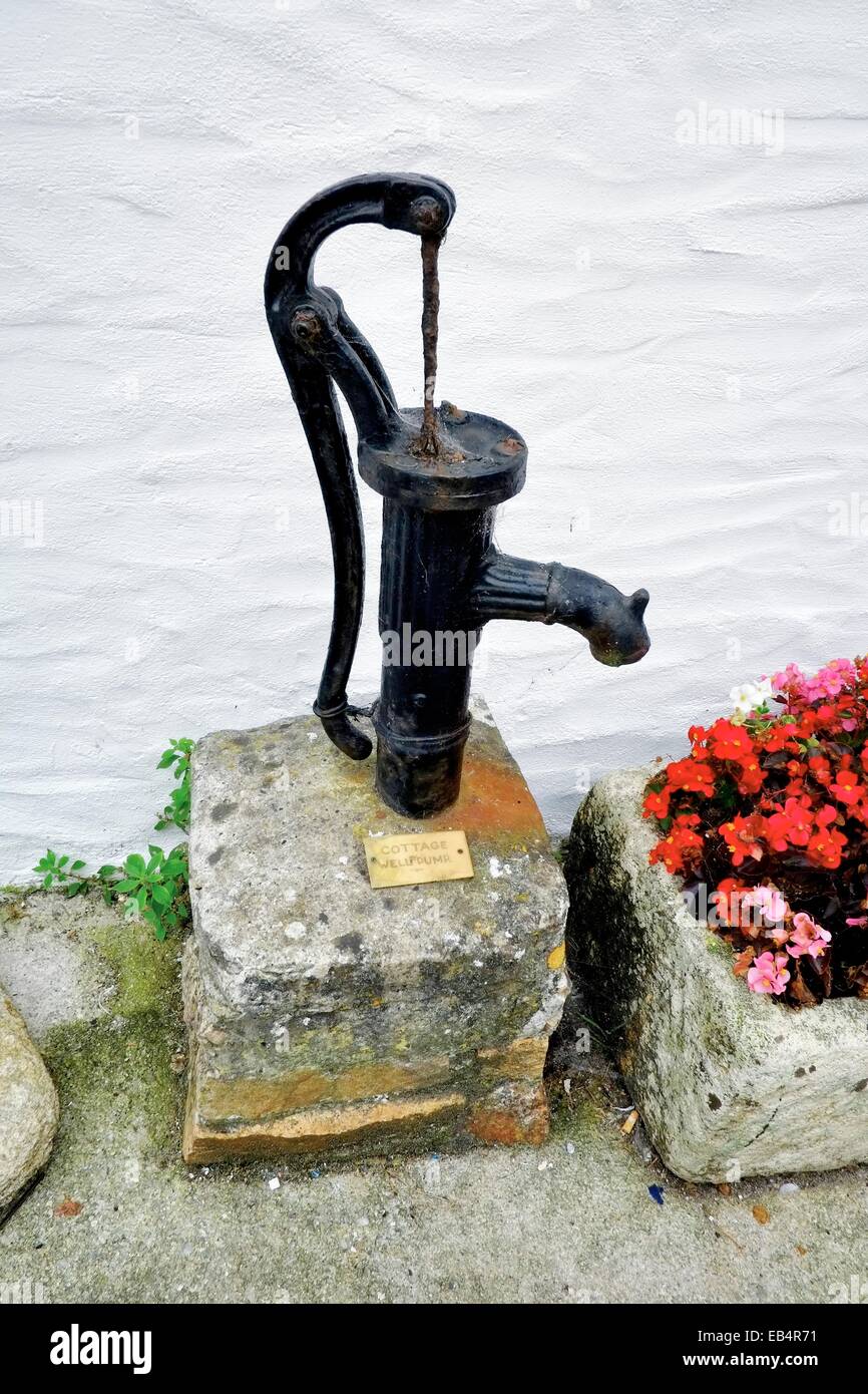 An old cottage well pump. An old cottage well pump,Mevagissey,Cornwall ...