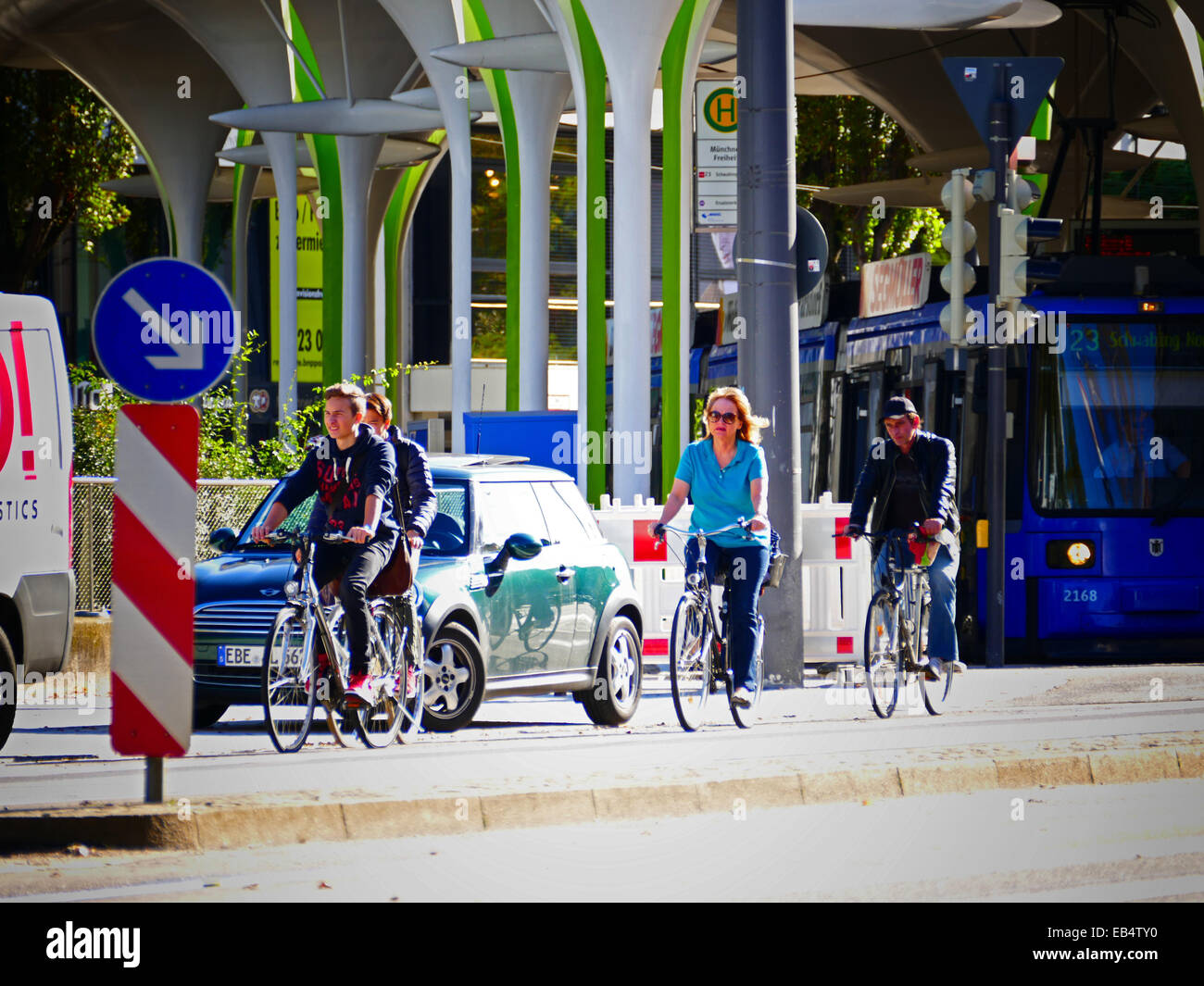 Germany Munich Münchener Freiheit modern Bus station Stock Photo - Alamy