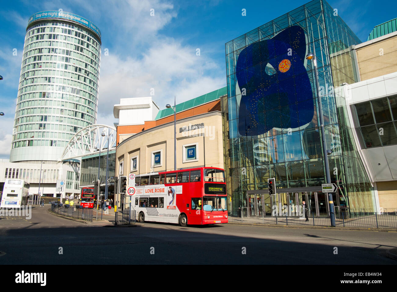 Bull Ring Centre and Rotunda building with double decker bus ...