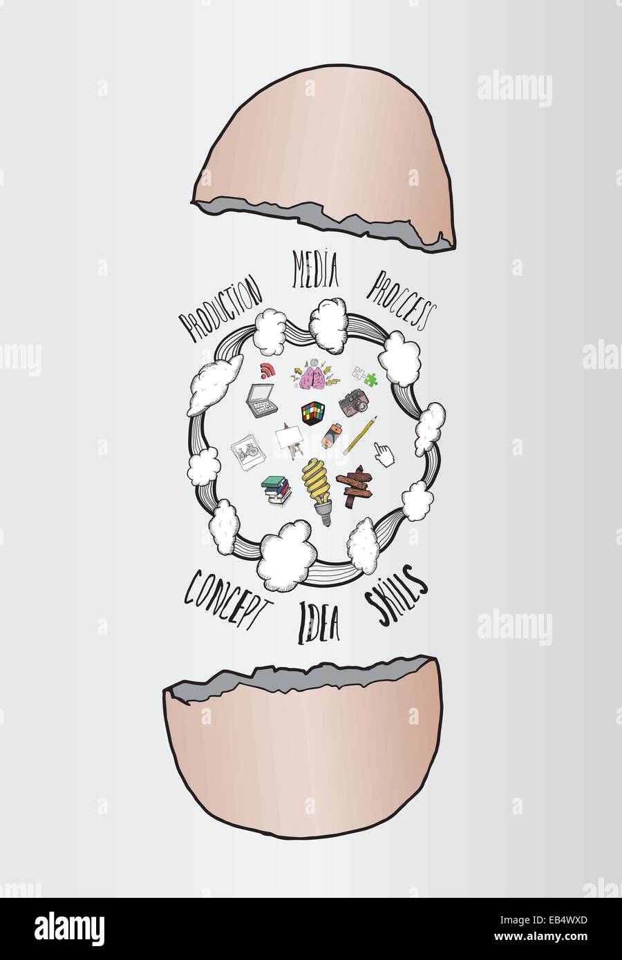 Egg hatching ideas illustration Stock Vector Image & Art - Alamy