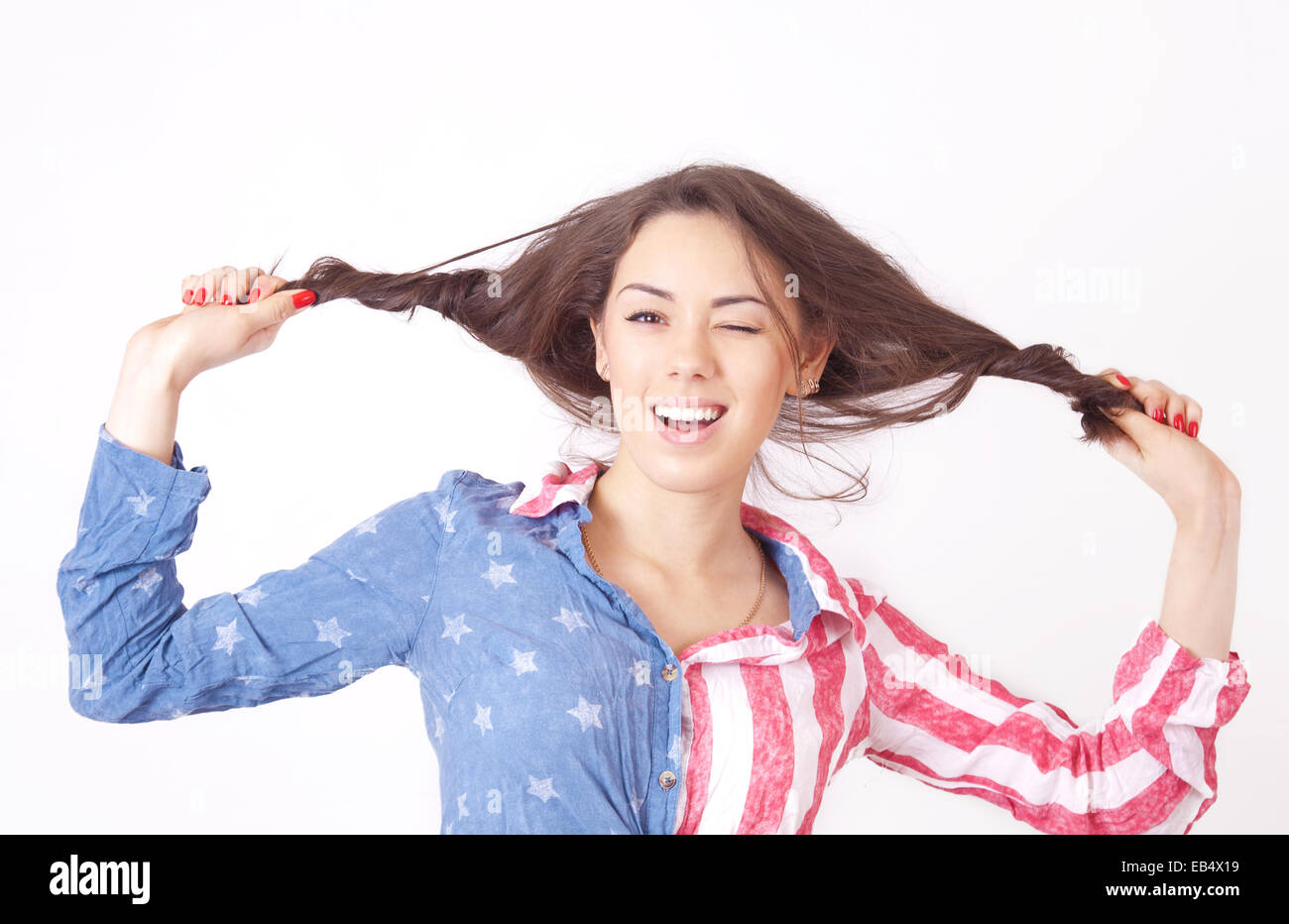 Cheerful smiling girl Stock Photo - Alamy