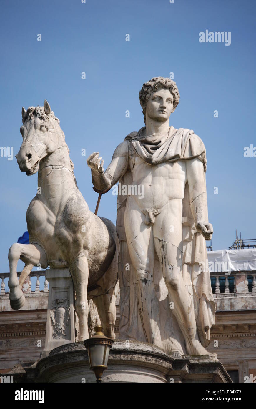 Equestrian statue of Castor on Capitol. Rome. Italy Stock Photo - Alamy