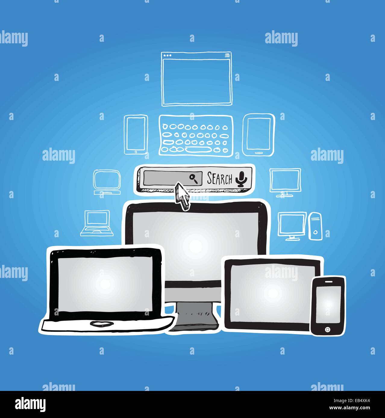 Monitor computer search bar Stock Vector Images - Alamy