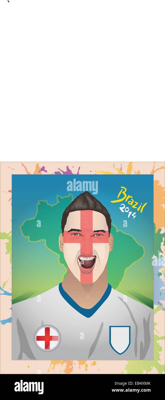 England football fan face paint Stock Vector Images - Alamy
