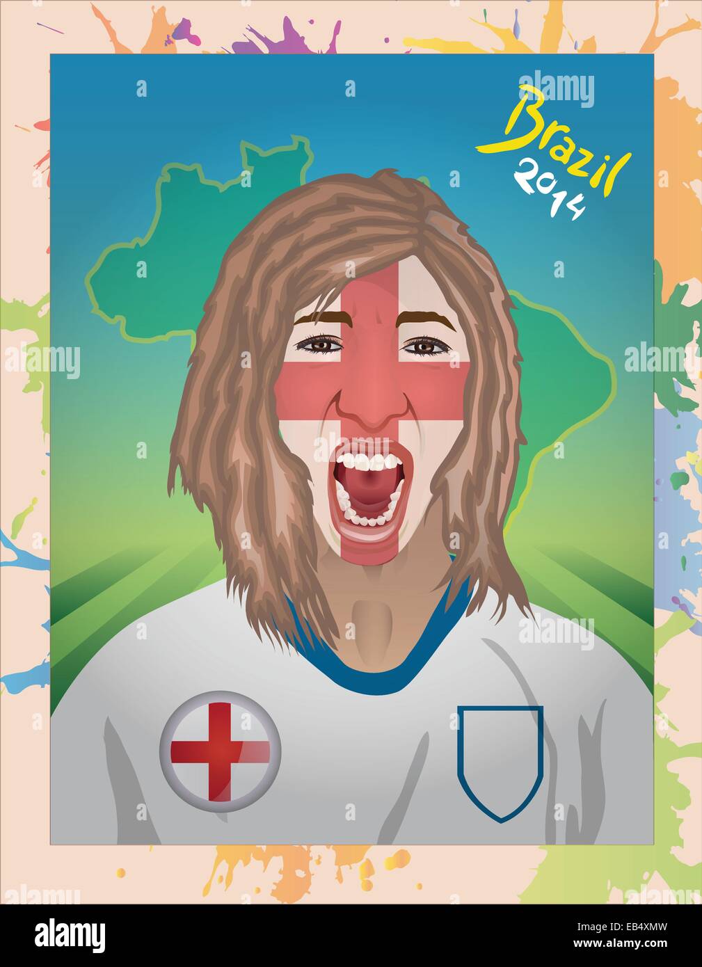 England football fan shouting Stock Vector Image & Art - Alamy