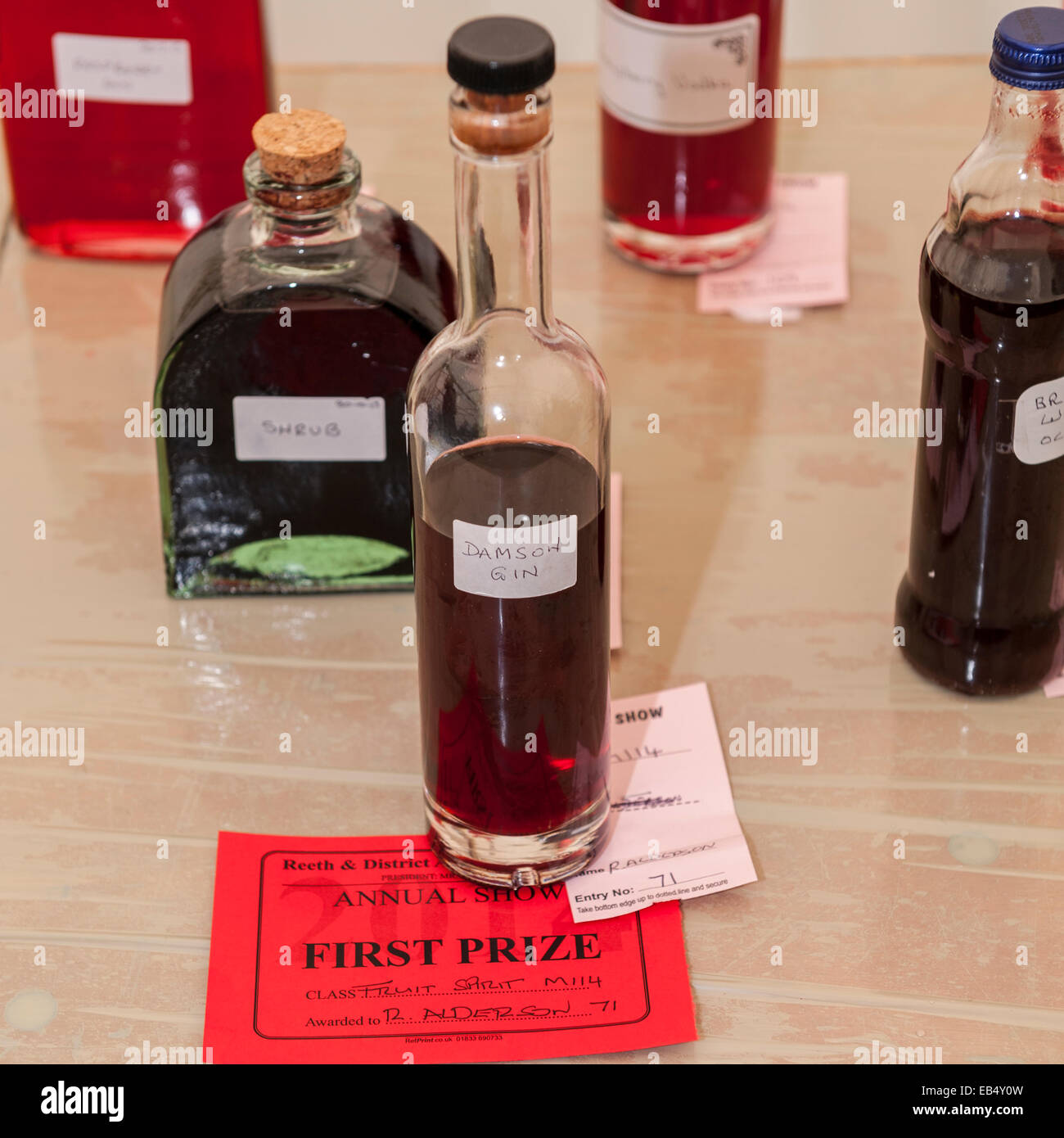 A competition for the best Damson Gin at Reeth show , Swaledale in the ...