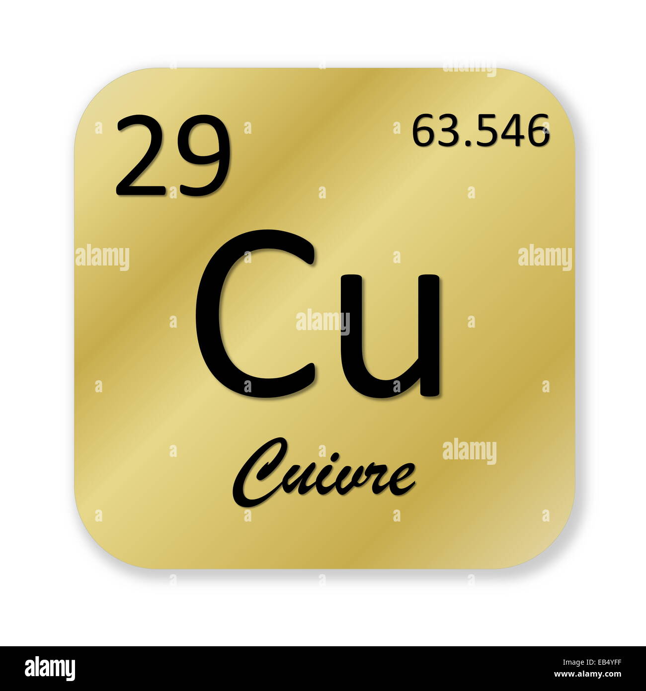Copper cu chemical element Cut Out Stock Images & Pictures - Alamy
