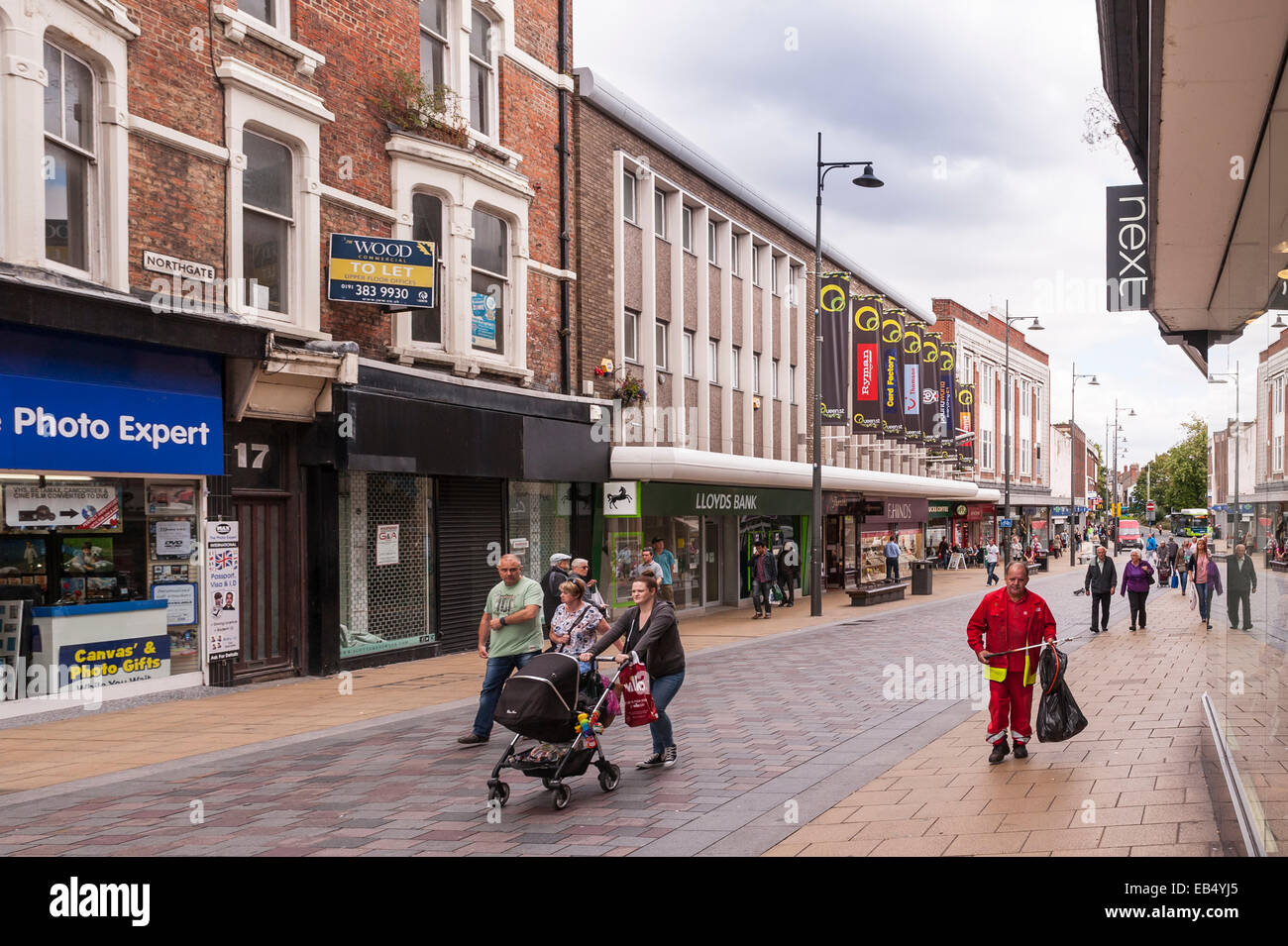 The town centre of Darlington , County Durham , England , Britain , Uk ...
