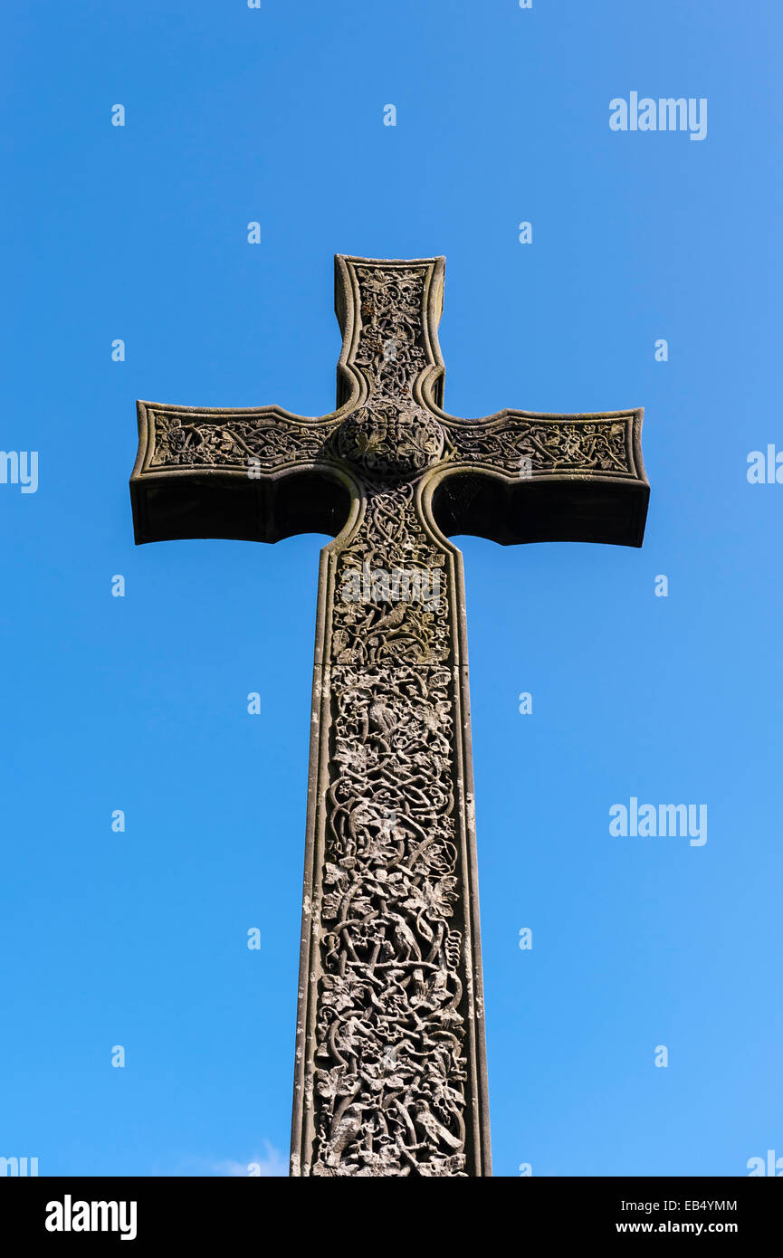 A cross outside Durham cathedral in Durham , England , Britain , Uk ...