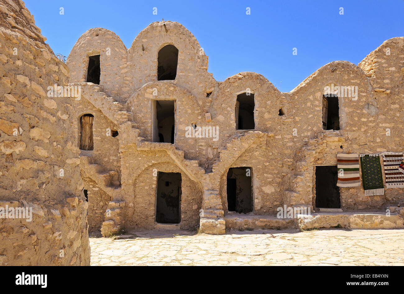 South of Tunisia, Tataouine,the Ksar Hadada,ancient fortified berber ...