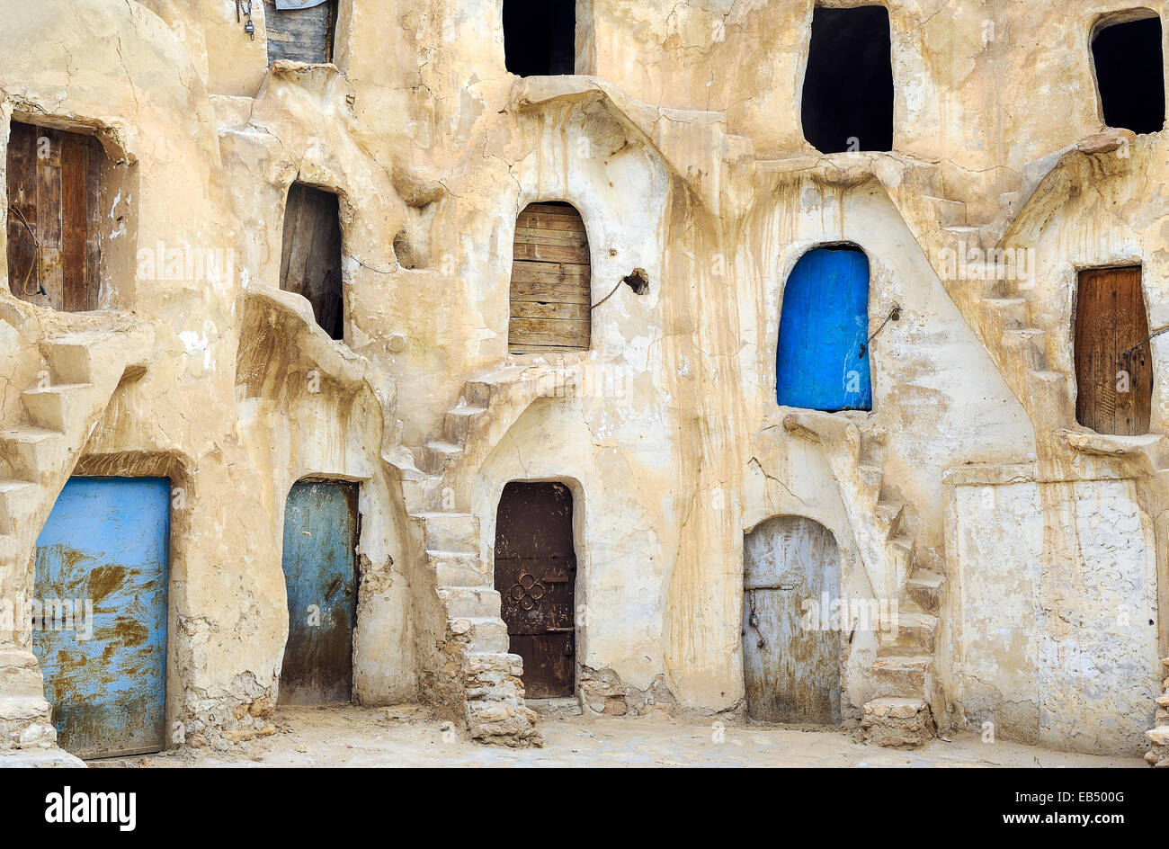 South of Tunisia, the Ksar of Medenin, ancient fortified berber granary ...