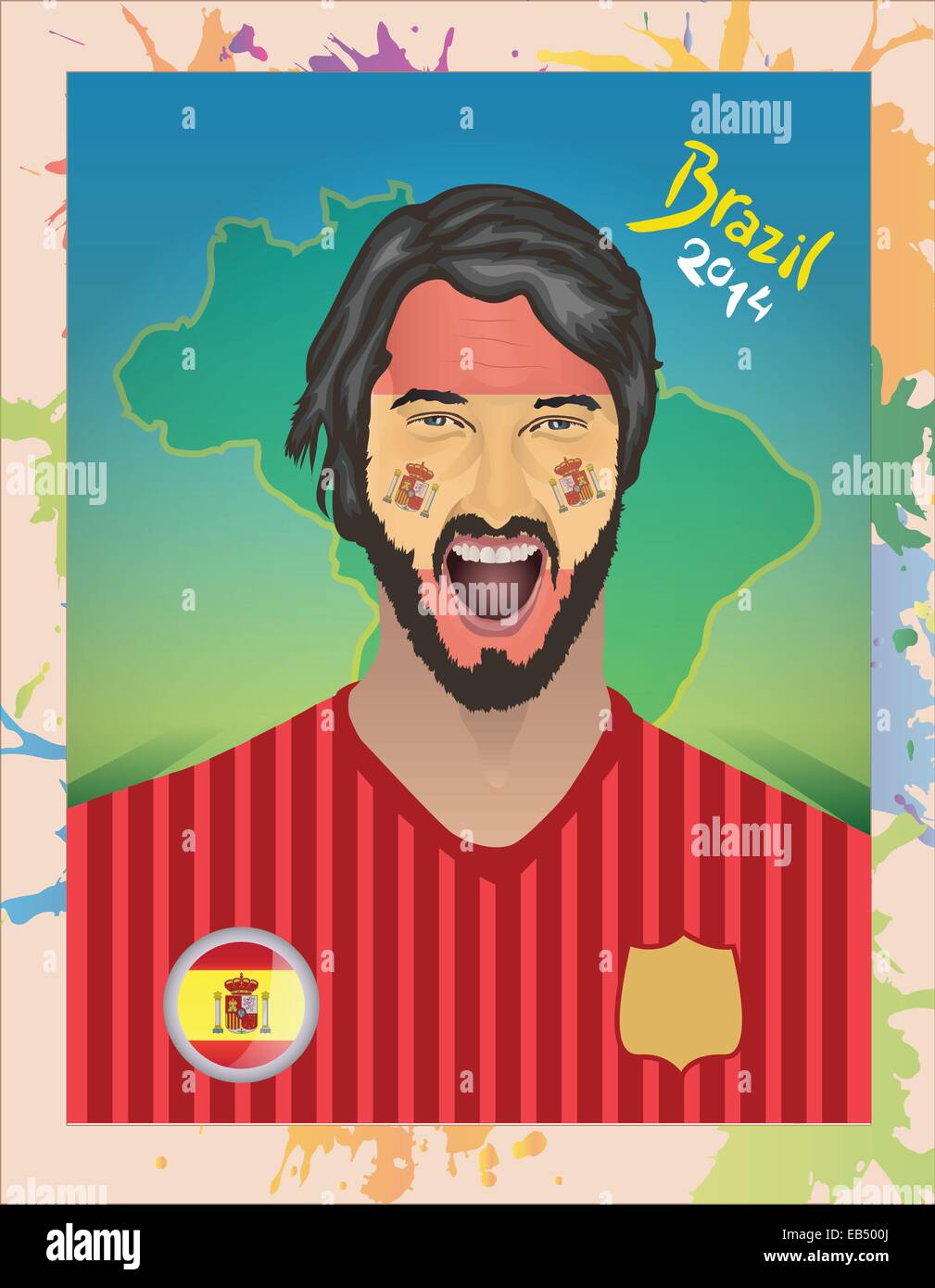 Spain football fan Stock Vector Image & Art - Alamy