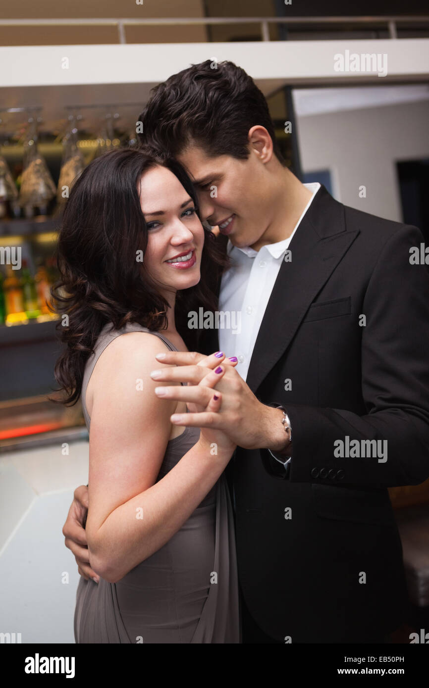 Cute couple slow dancing together Stock Photo - Alamy