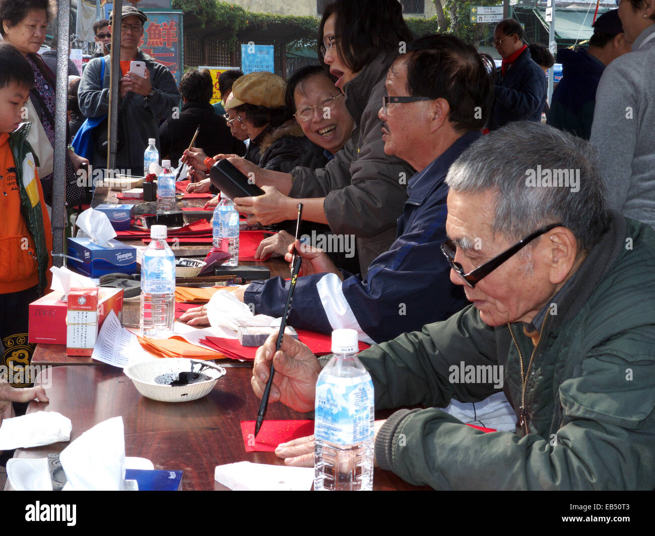 China Hong Kong Cheung Chau Chinese Fai Chun Calligraphy writing Stock ...