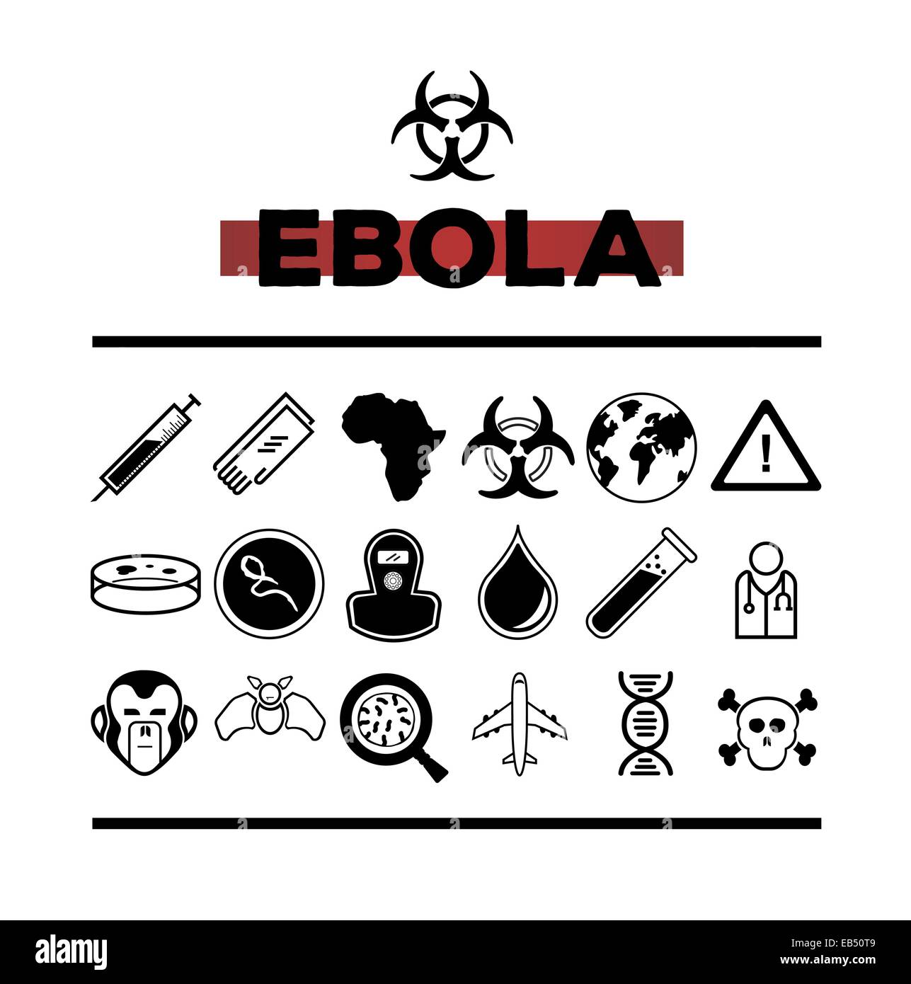 Ebola vector with text and symbols Stock Vector Image & Art - Alamy