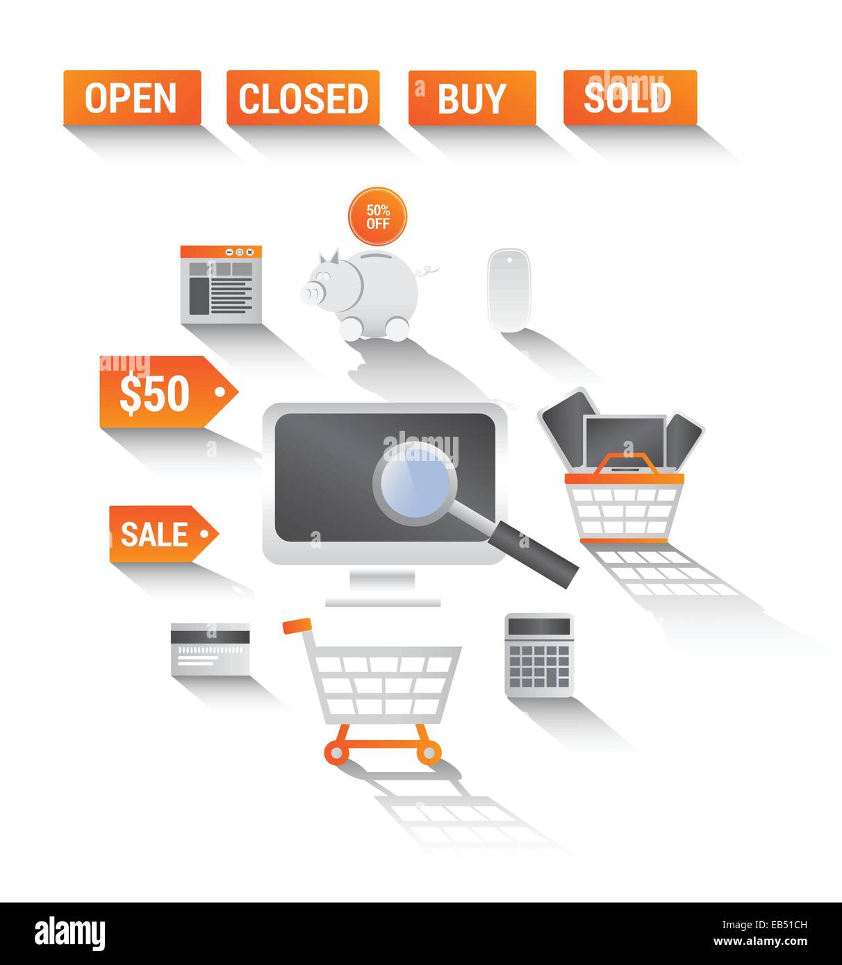 Online shopping vector Stock Vector Image & Art - Alamy