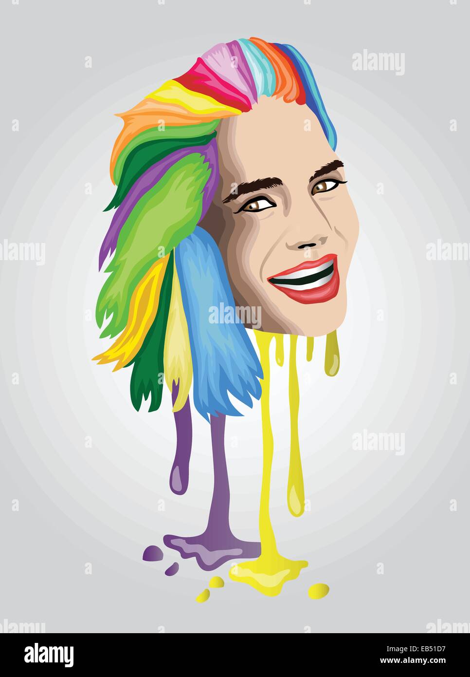 Multi coloured hair woman Stock Vector Image & Art - Alamy
