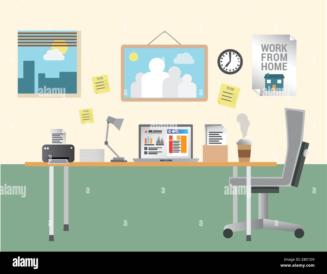 Working from home vector Stock Vector Image & Art - Alamy